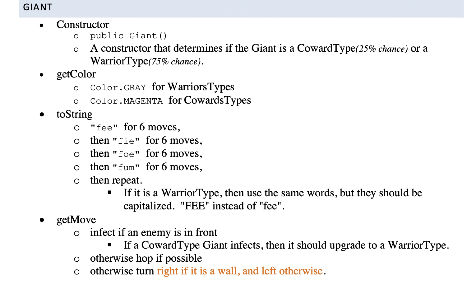 Solved Constructor Public Giant A Constructor That 6965