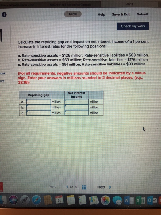Solved HW12 Help Save & Exit Submit Check my work Calculate | Chegg.com
