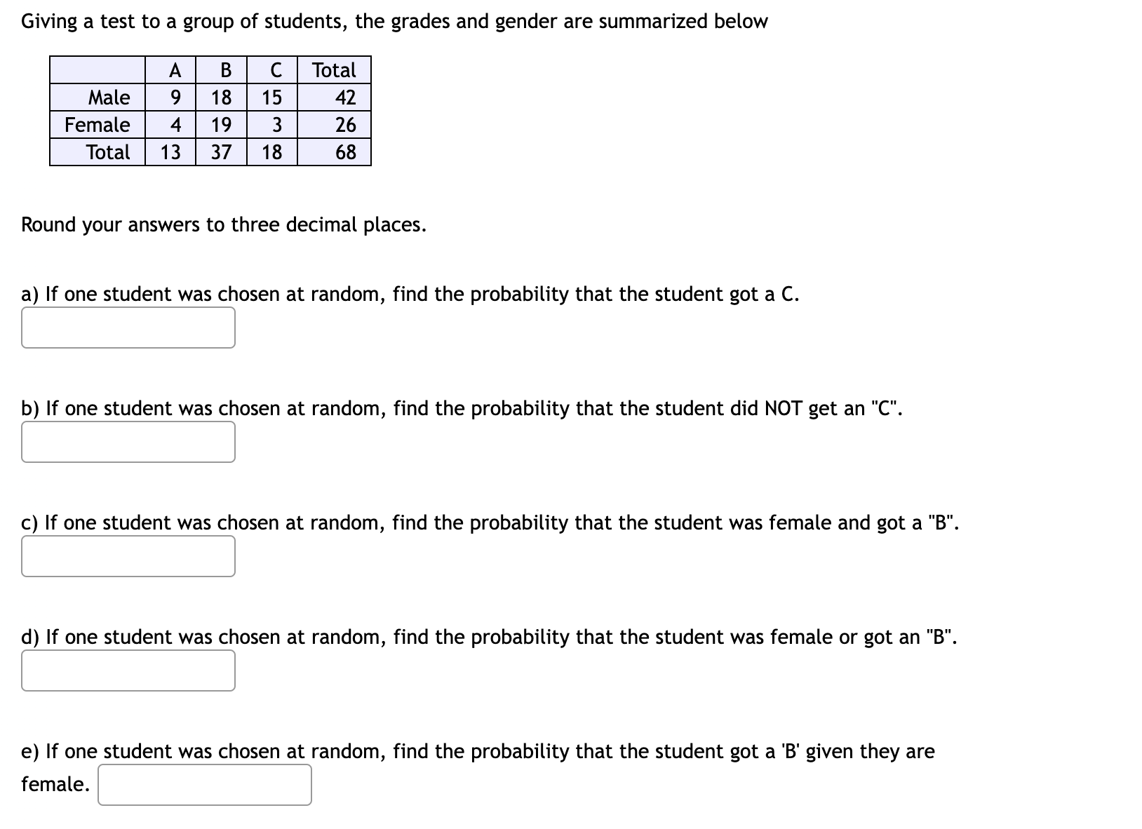 Solved Giving a test to a group of students, the grades and | Chegg.com