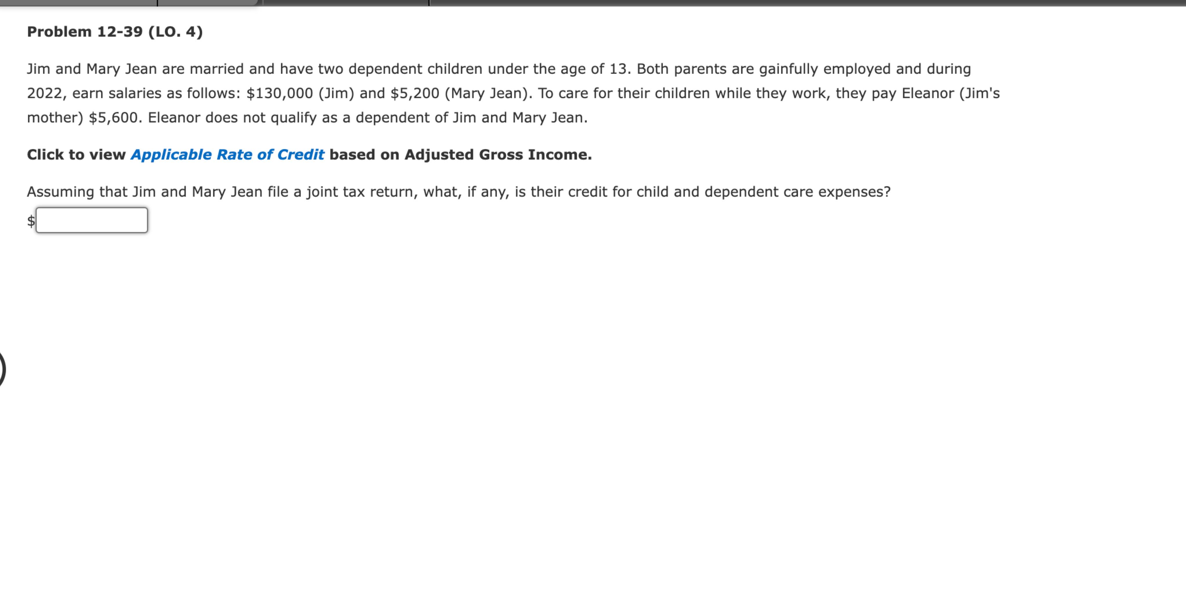 Solved Problem 12-39 (LO. 4)Jim and Mary Jean are married | Chegg.com