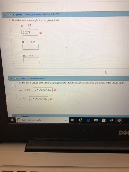 Solved O013 points1Previous Answers SPreCalc6 63.009 Find | Chegg.com