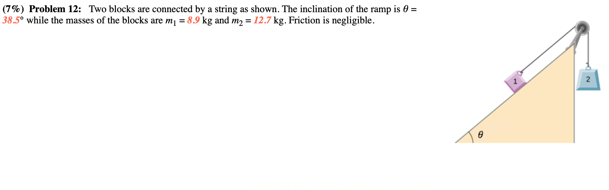 Solved: Two Blocks Are Connected By A String As Shown. The... | Chegg.com