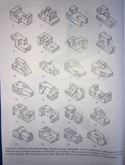 Solved It is multiview sketching problems, so every problem | Chegg.com Solved It is multiview sketching problems, so every problem | Chegg.com