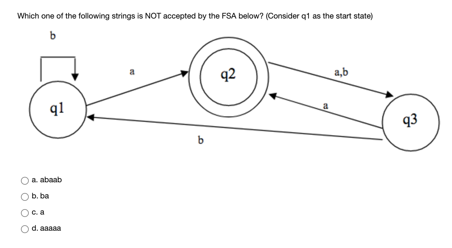 Solved Which one of the following strings is NOT accepted by | Chegg.com