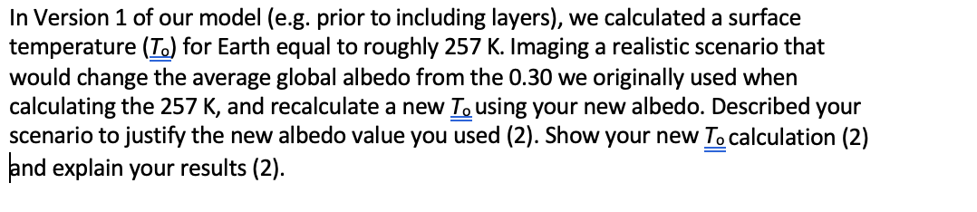 Solved In Version 1 of our model (e.g. prior to including | Chegg.com