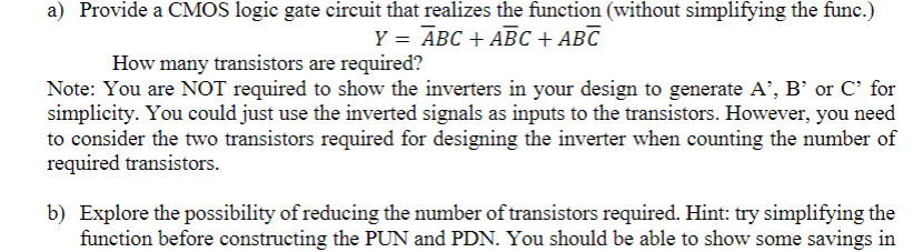 Solved Please draw this in PMOS/NMOSAnd show how to simplify | Chegg.com