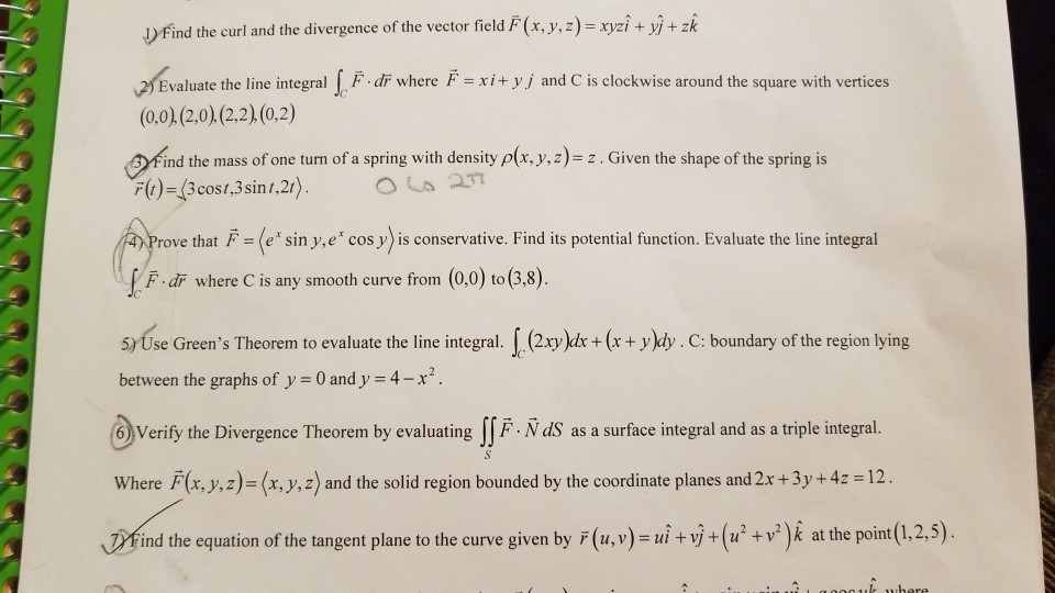 Solved Find The Curl And The Divergence Of The Vector Field