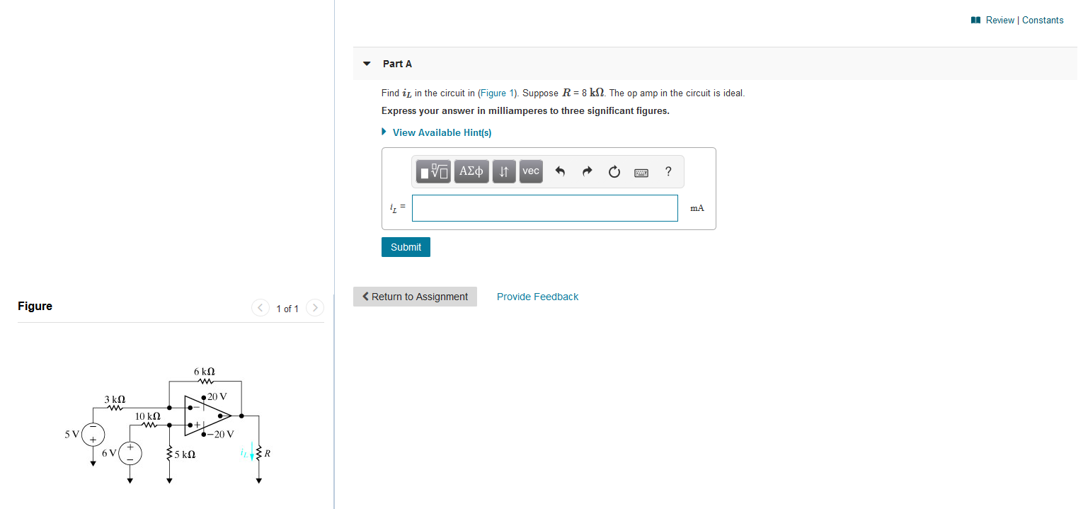 Solved Review Constants Part A Find i, in the circuit in | Chegg.com