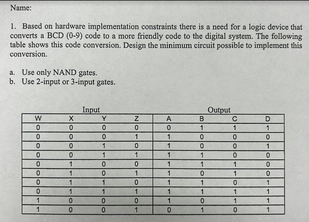 Solved 1. Based on hardware implementation constraints there | Chegg.com