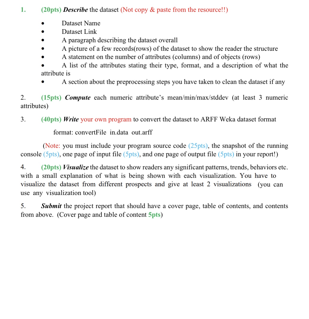 Solved - Dataset Name - Dataset Link - A paragraph | Chegg.com