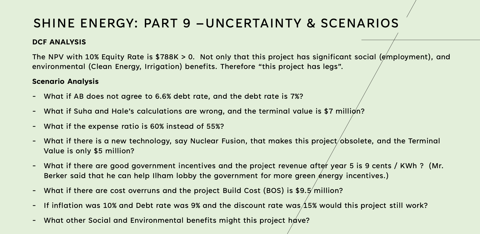 Solved SHINE ENERGY: PART 8 - DCF ANALYSISSHINE ENERGY: PART | Chegg.com