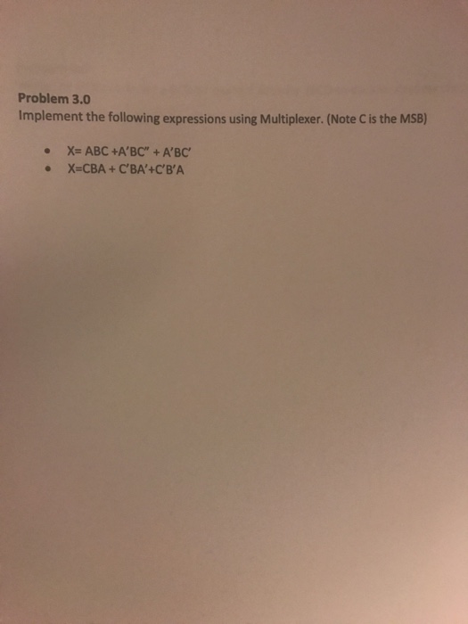 Solved Implement the following expressions using | Chegg.com