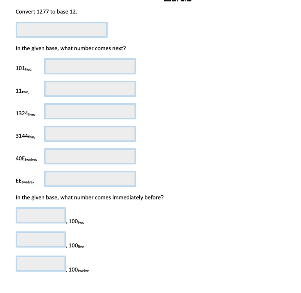 Solved Convert 1277 to base 12. In the given base, what | Chegg.com