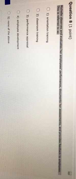 Solved Question 8 (1 point) This is referred to as: O 1) | Chegg.com