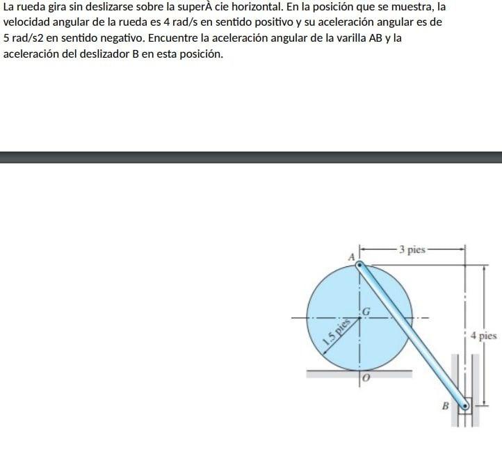 Solved La rueda gira sin deslizarse sobre la superÀ cie | Chegg.com