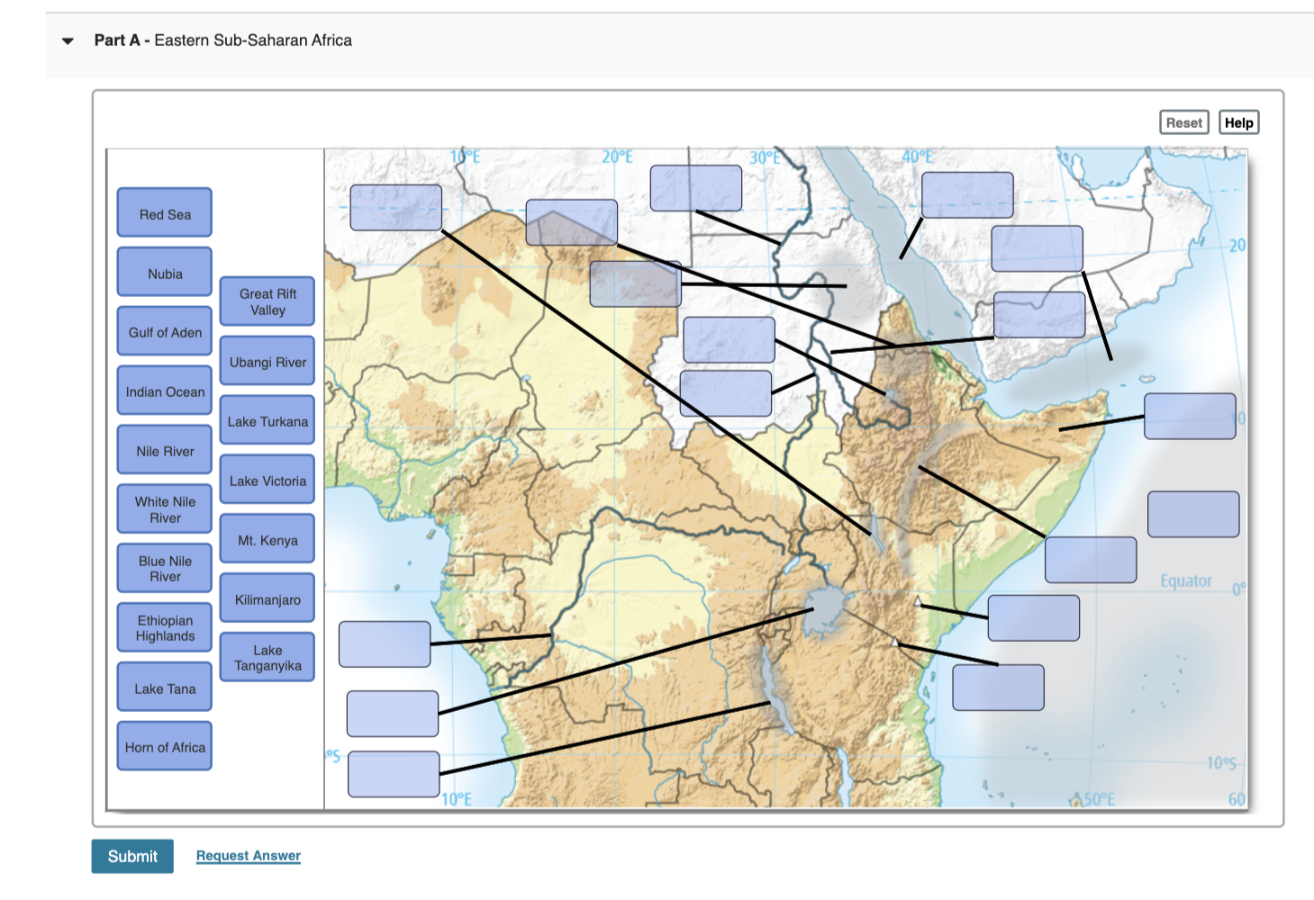 Sub Saharan Africa Blank Map With Rivers