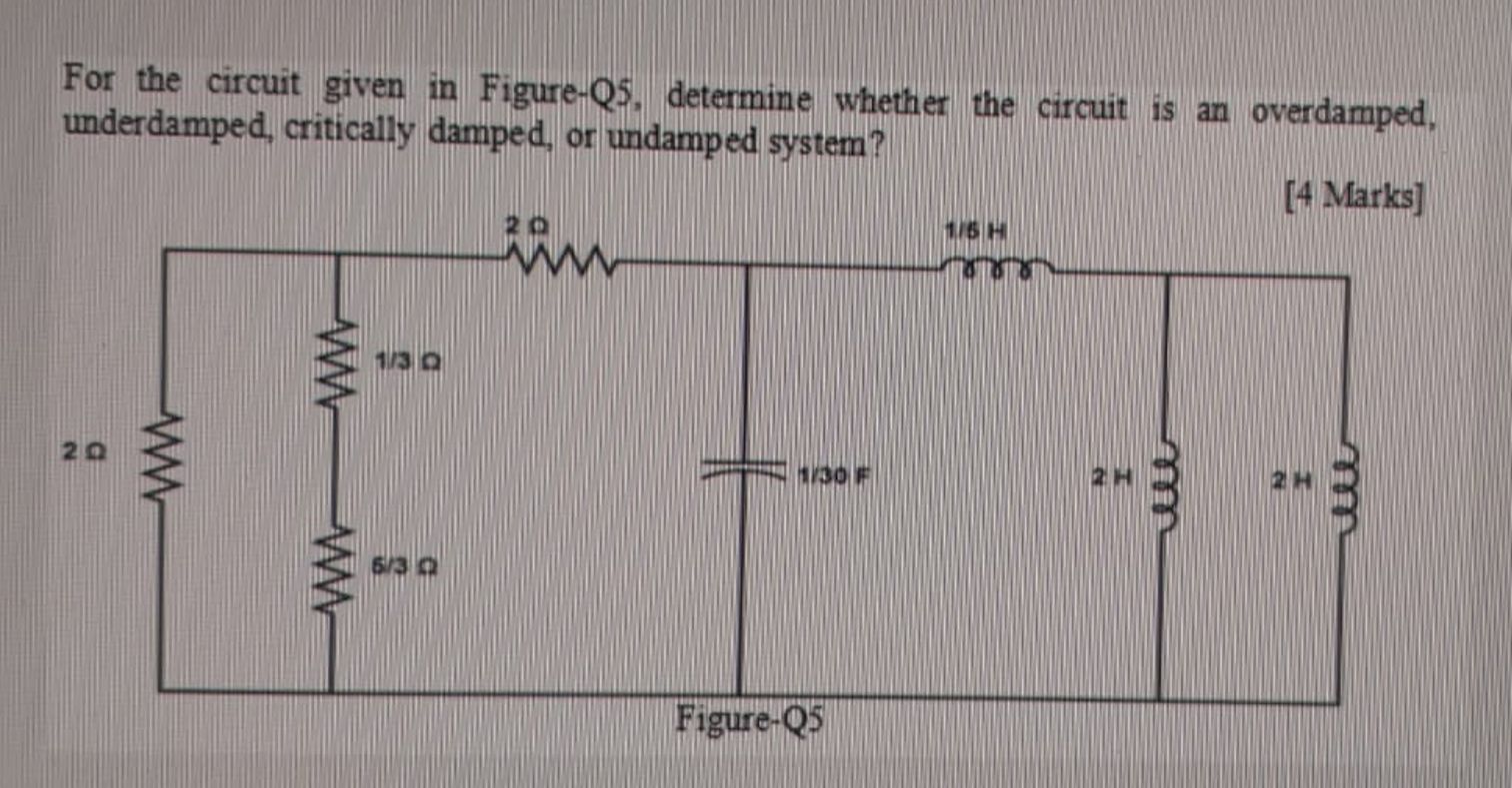 Solved For the circuit given in Figure-Q5, ﻿determine | Chegg.com
