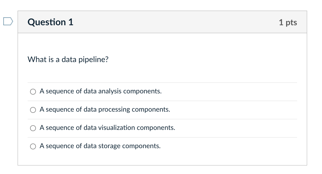 Solved What is a data pipeline? A sequence of data analysis | Chegg.com