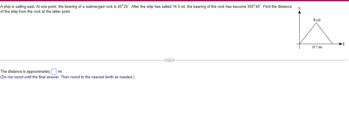 Solved A ship is sailing east. At one point, the bearing of | Chegg.com