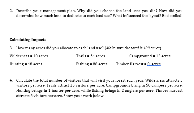 Solved Forest Conservation 1. As described in the 400 Acre | Chegg.com