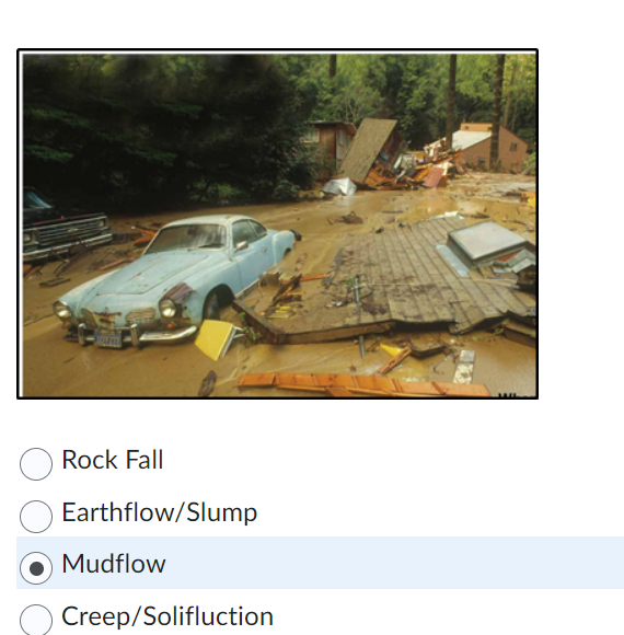 Solved What type of mass wasting event is shown in the | Chegg.com
