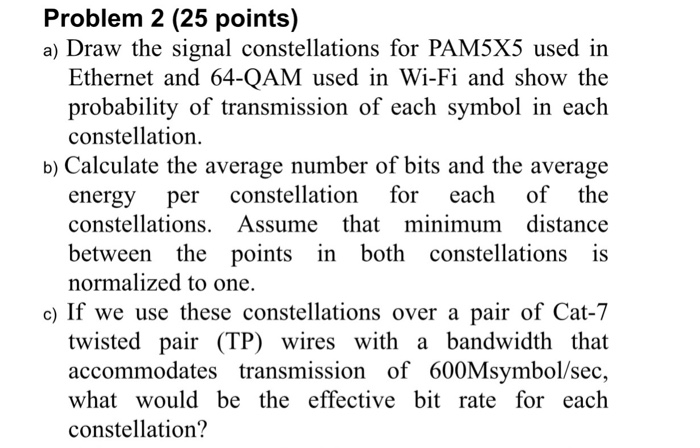 Solved Problem 2 (25 points) a) Draw the signal | Chegg.com