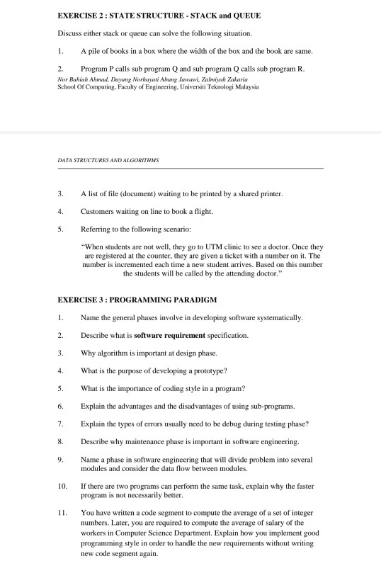 Solved Discuss either stack or queue can solve the following | Chegg.com