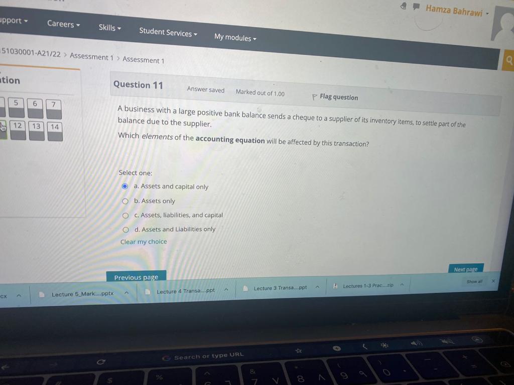 Solved A business with a large positive bank balance sends a | Chegg.com