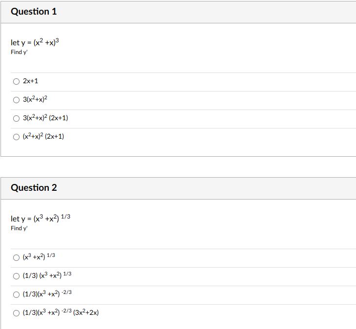 Solved Question 5 let g(x) = 1/ (x3+x2)3 find g'(x) O | Chegg.com