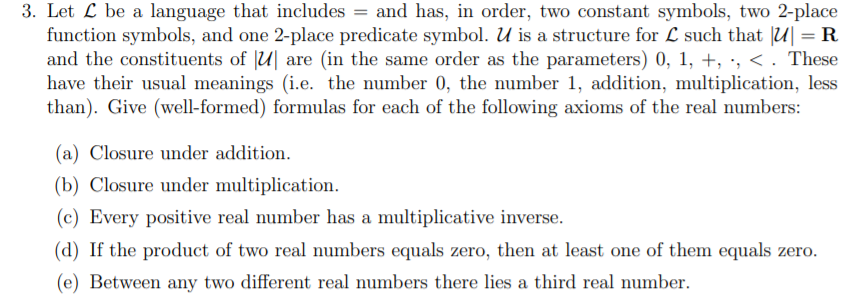 Solved 3. Let L be a language that includes = and has, in | Chegg.com