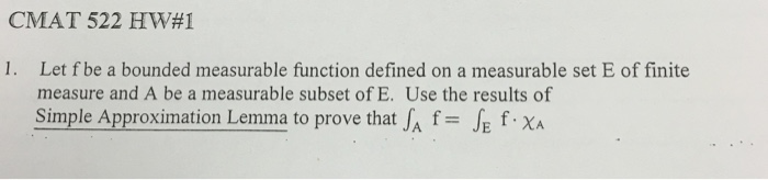 Solved Let F Be A Bounded Measurable Function Defined On A