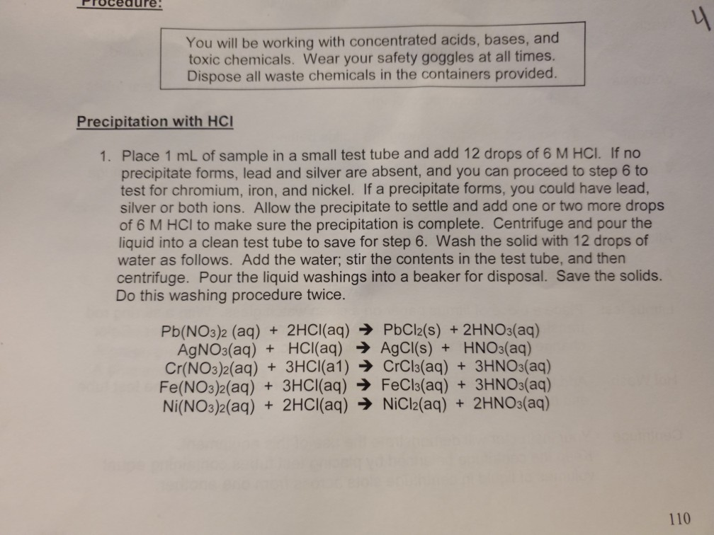 Solved 2. What was the purpose of adding HCl in step 1? 3. | Chegg.com