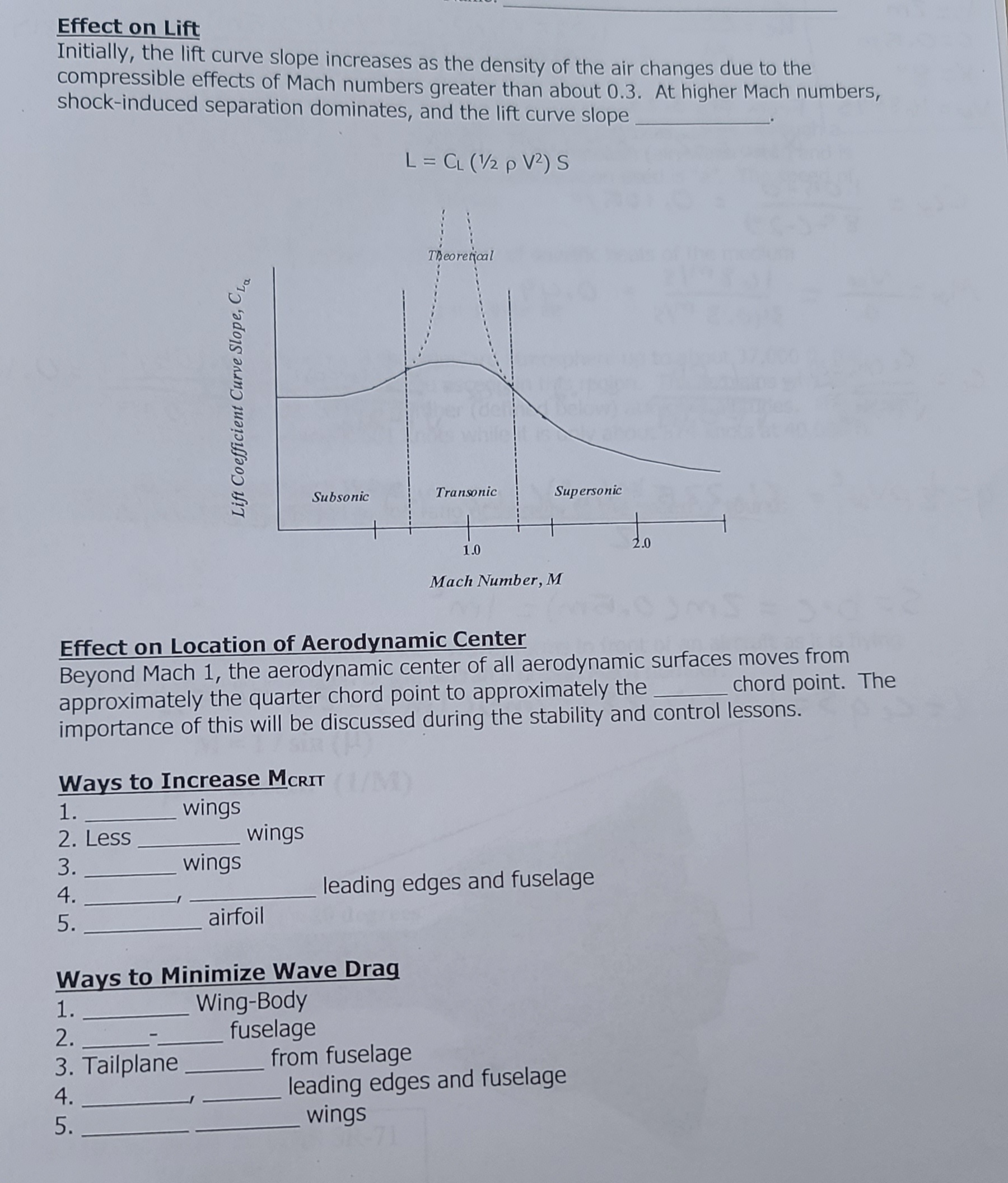Solved Effect on Lift Initially, the lift curve slope | Chegg.com
