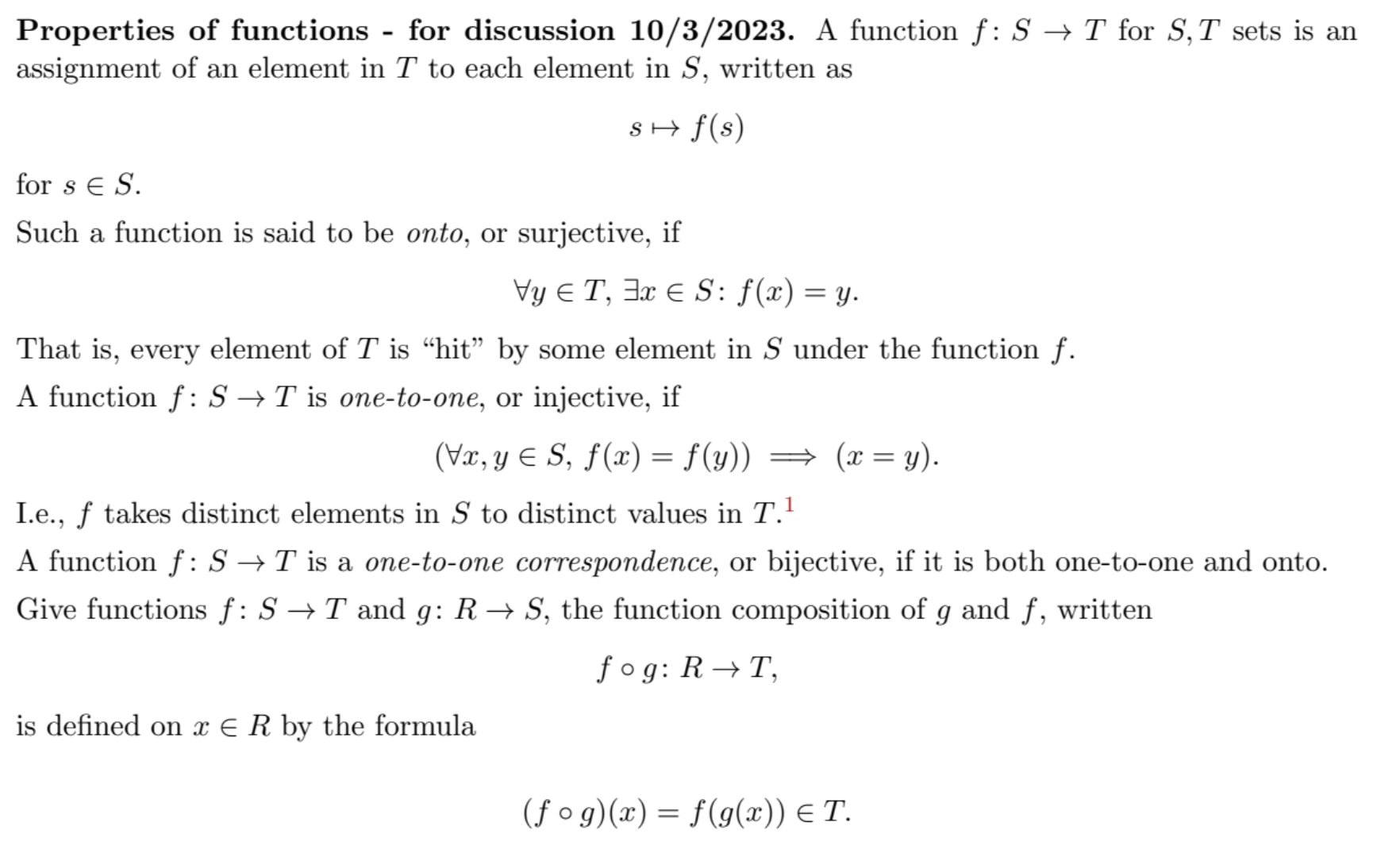 Solved Properties of functions - for discussion 10/3/2023. A | Chegg.com
