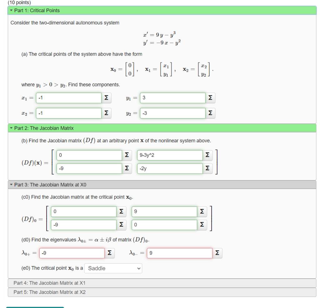 Solved Consider the two-dimensional autonomous system | Chegg.com