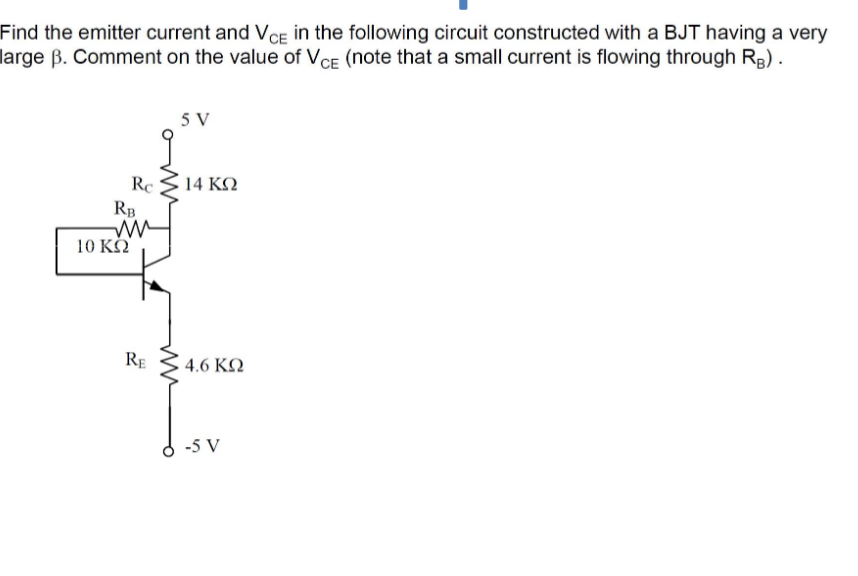 Solved Find the emitter current and VCE in ﻿the following | Chegg.com