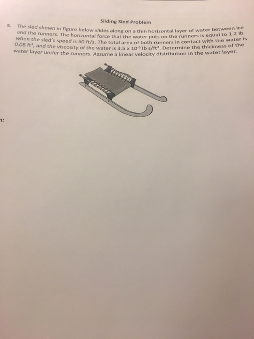 Solved Sliding Sled Problem 5. e sled shown in figure below | Chegg.com