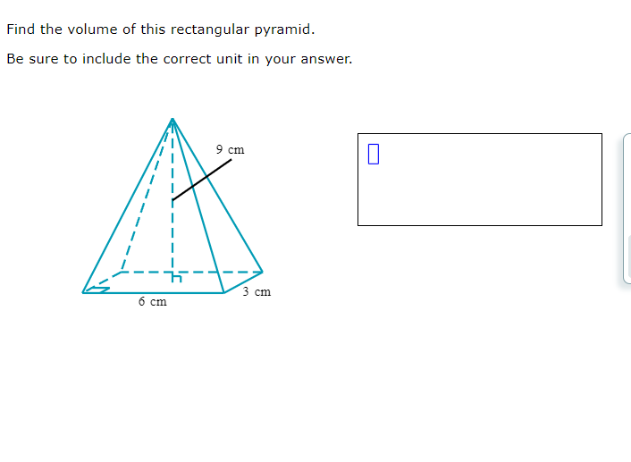 Solved Find the volume of this rectangular pyramid. Be sure | Chegg.com