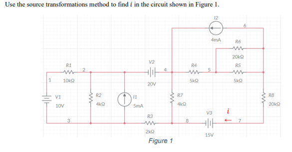 Solved Use the source transformations method to find 𝑖 in | Chegg.com