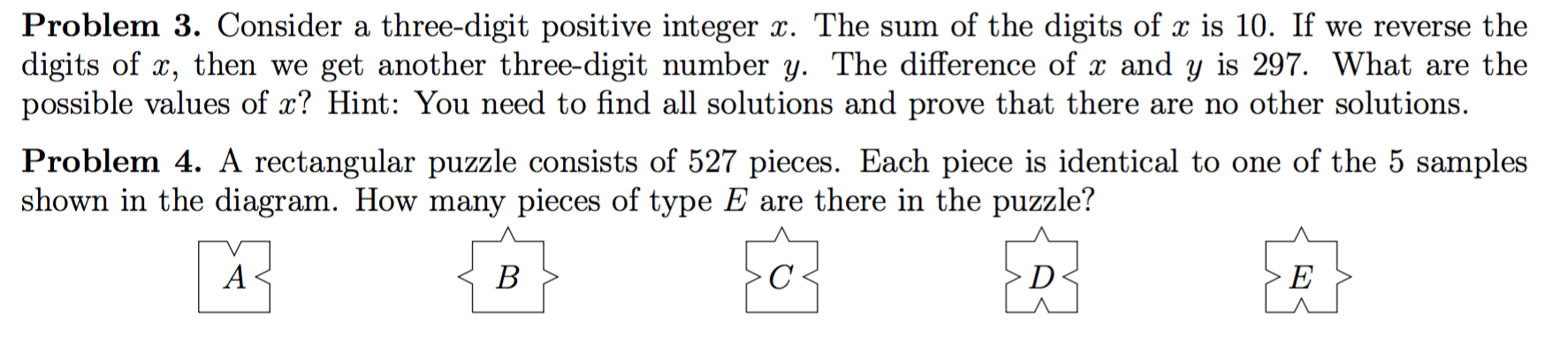 Solved Problem 3. Consider a three-digit positive integer x. | Chegg.com