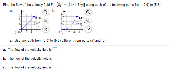 Solved Find the flow of the velocity field F = (8y2 + 1)i + | Chegg.com