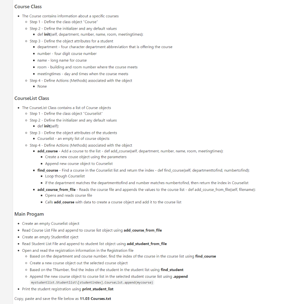 Solved • Create the following objects, attributes, and | Chegg.com