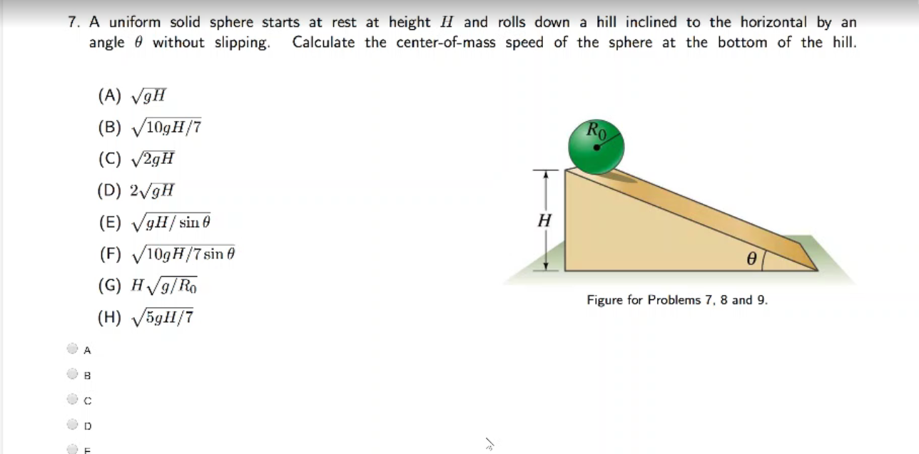 Solved Calculate The Center of mass Speed Of The Sphere At Chegg