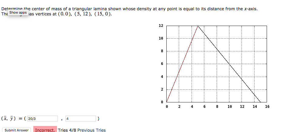 Solved Determine the center of mass of a triangular lamina | Chegg.com