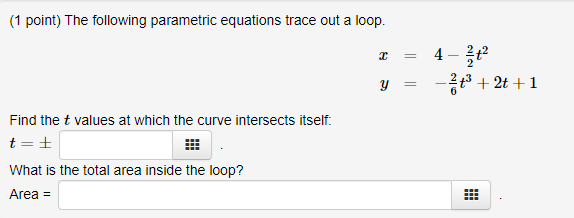 Solved (1 point) The following parametric equations trace | Chegg.com
