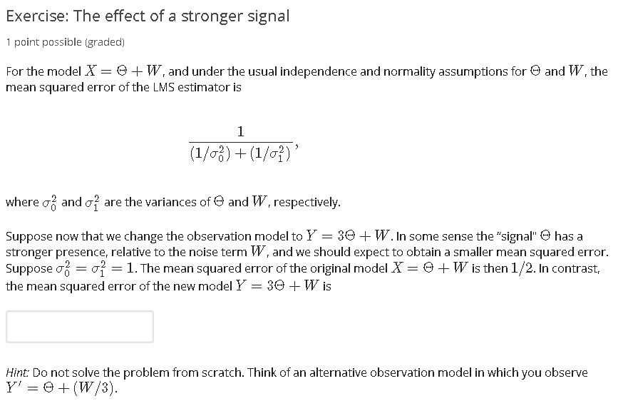 Solved Exercise: The effect of a stronger signal 1 point | Chegg.com