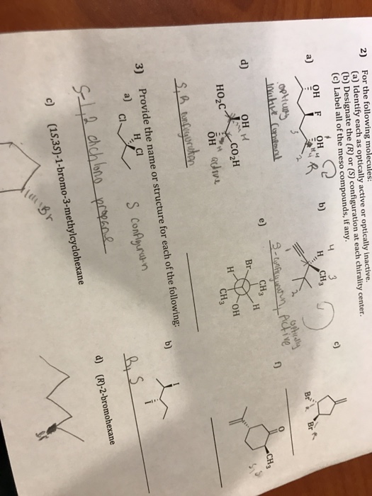 Solved Identify each as optically active or optically | Chegg.com