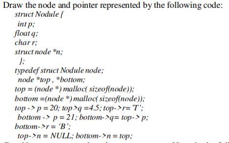 Solved Draw the node and pointer represented by the | Chegg.com