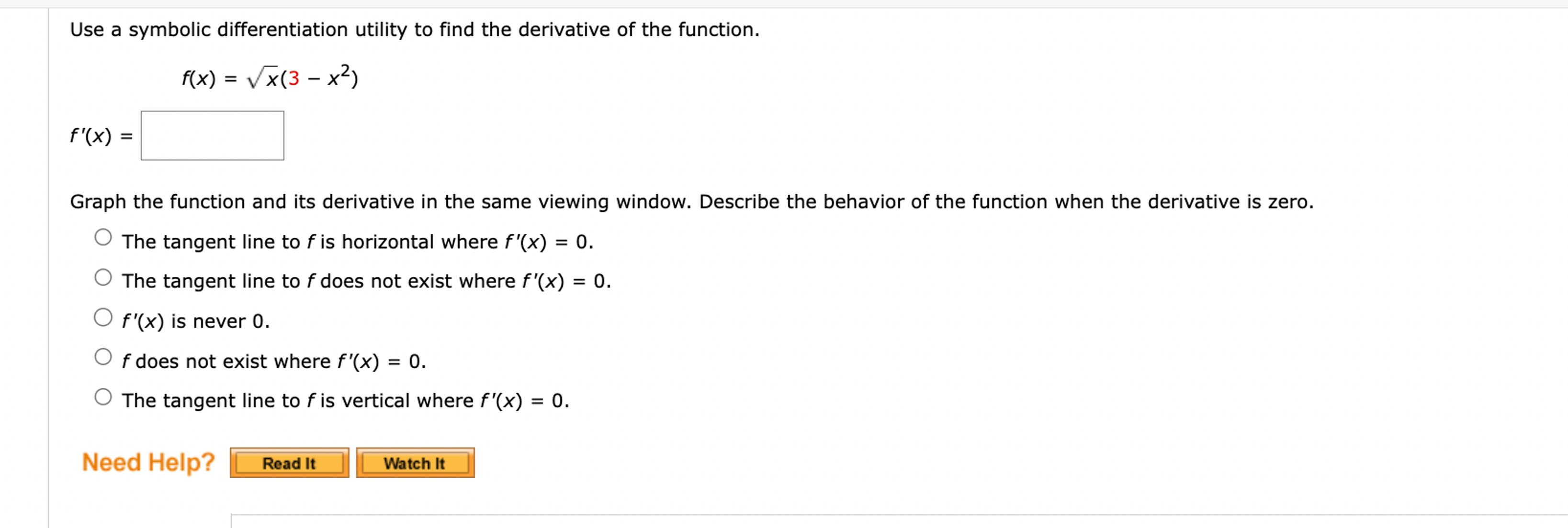 Solved Use a symbolic differentiation utility to find the | Chegg.com