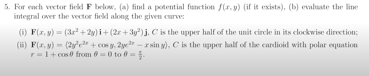 Solved For each vector field F ﻿below, (a) ﻿find a potential | Chegg.com
